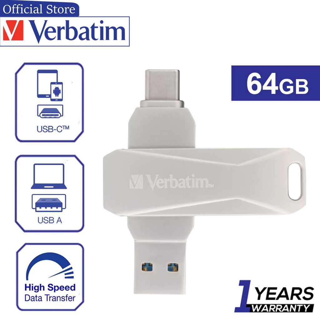Jual Verbatim Store'N'Go OTG USB 3.2 Gen1 Type-C 64GB #66796 | Shopee ...