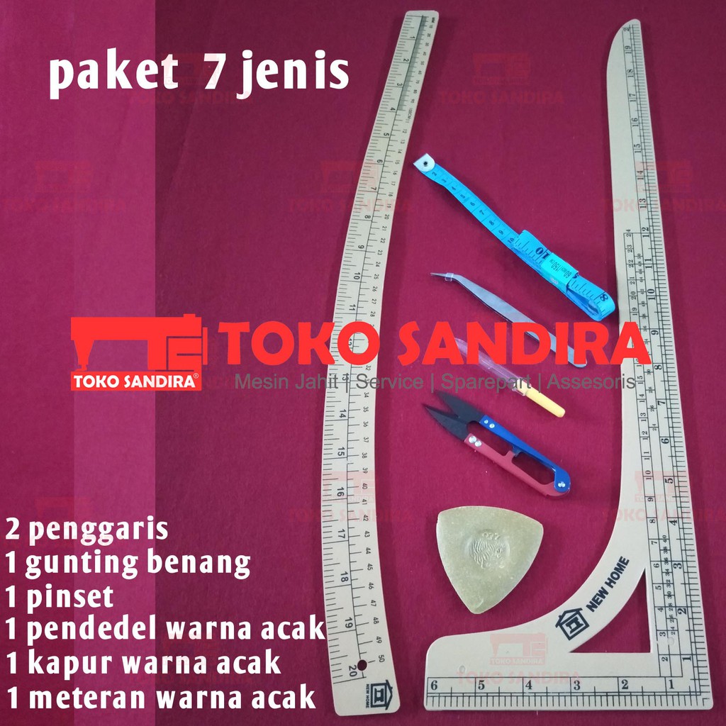 Jual paket penggaris pola jahit/penggaris siku/penggaris lengkung ...