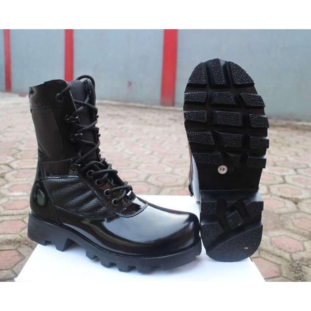 Jual Sepatu PDL Safety PDH Delta Lax Mengkilap Tanpa Semir Kulit SAPI ...