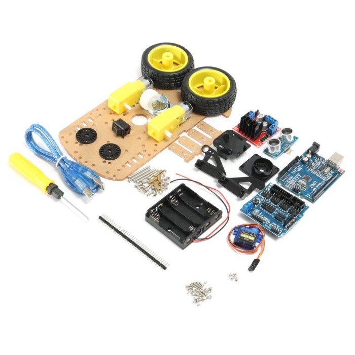 Jual DIY Robot Halang Rintang Arduino Obstacle Avoidance Smart Car 2WD ...