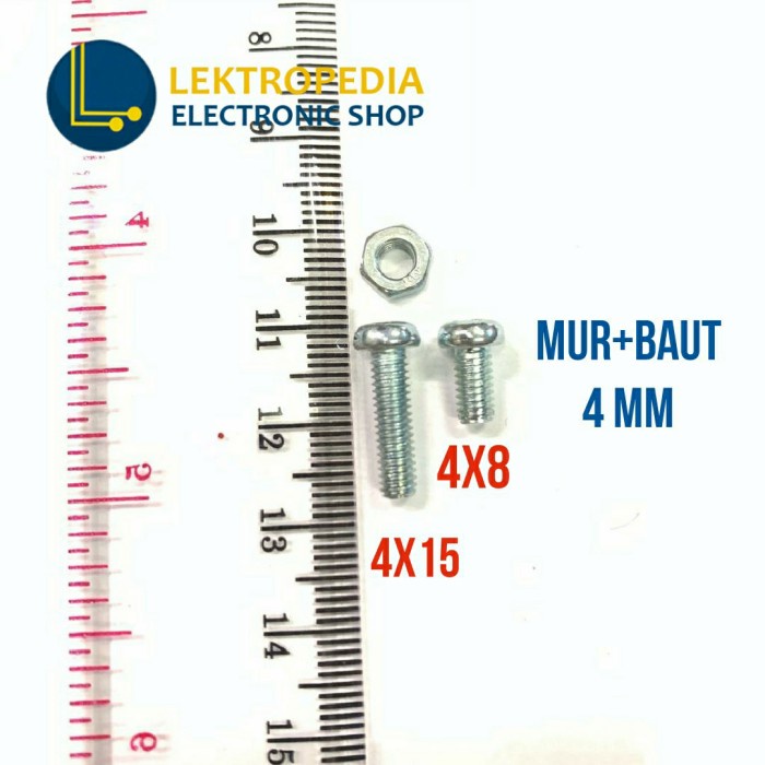 Jual MUR 4mm BAUT 8mm 15mm 0.8cm 1.5cm Skrup Screw Plus Transistor ...