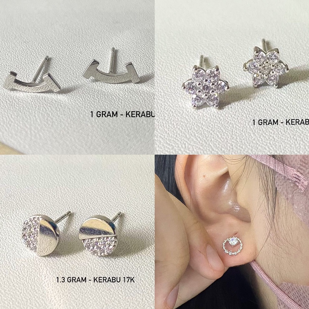 Jual Anting anak dan dewasa emas asli kadar 750 75 17k branded Cartie bunga clover smiley tiff n ...