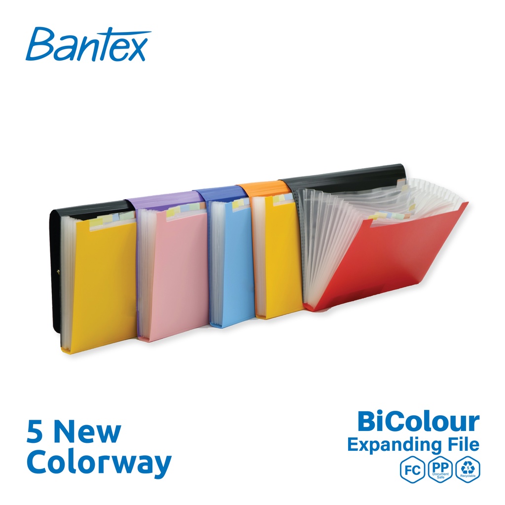 Jual Bantex Bicolour PP Expanding File FC 12 Pocket Anti Air Dengan ...