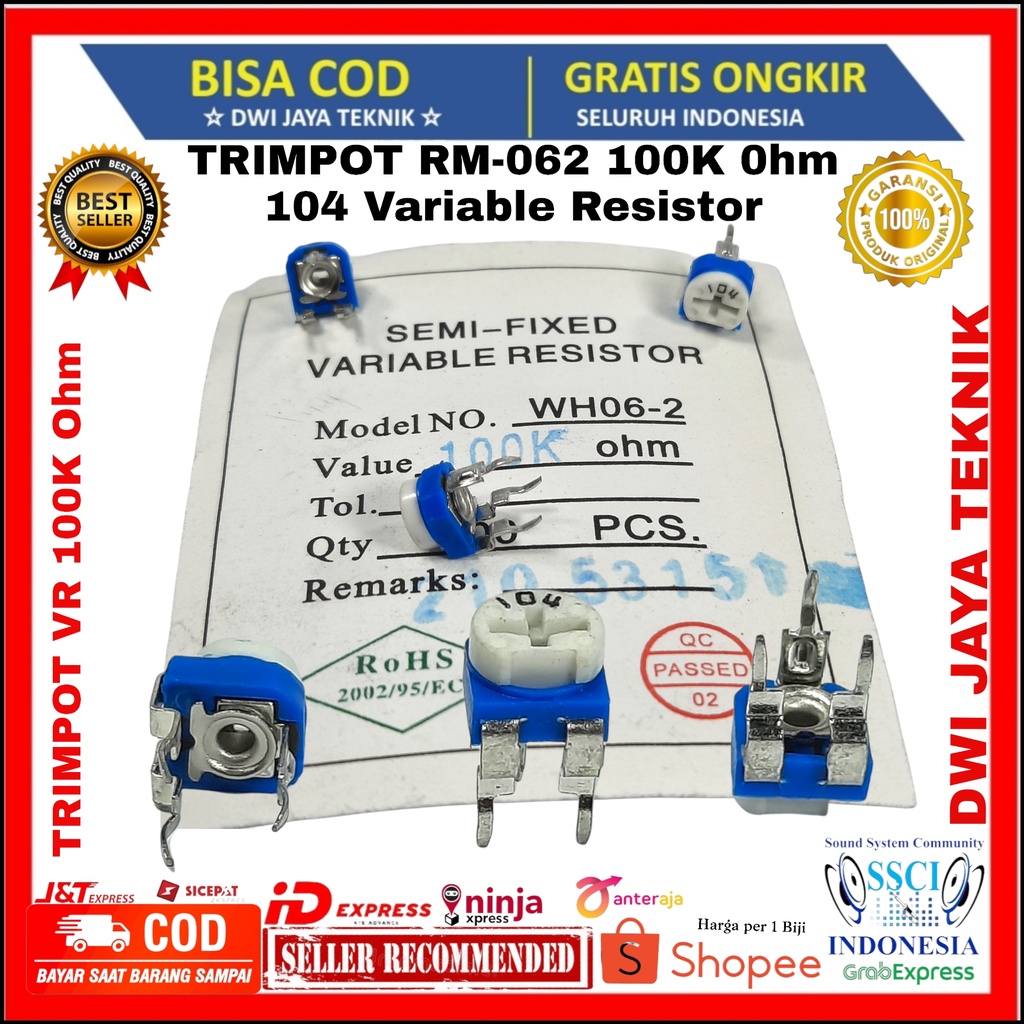 Jual TRIMPOT RM-062 100K 0hm 104 Variable Resistor | Shopee Indonesia
