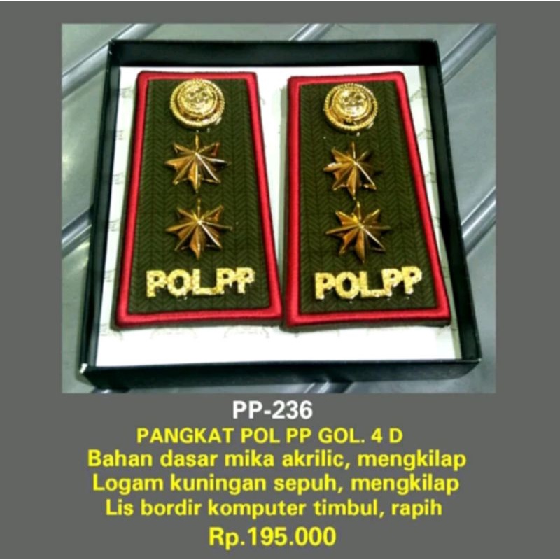 Jual pp-236 pangkat pol pp golongan 4 d pangkat pol pp bintang 2 ...