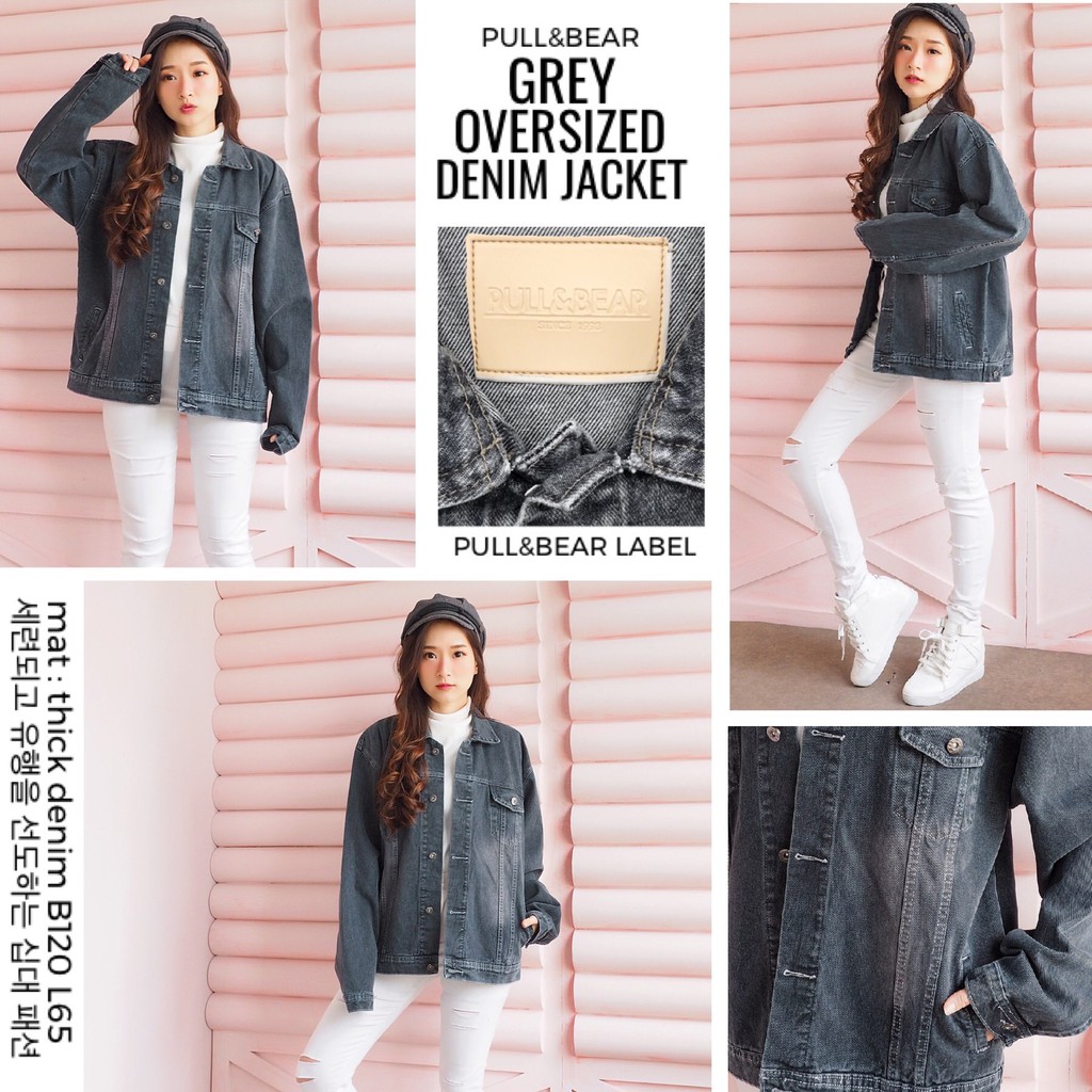 Jual GREY OVERSIZED DENIM JACKET | Shopee Indonesia