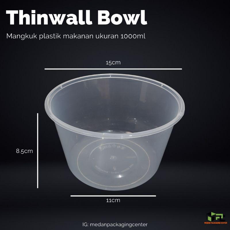 Jual Thinwall Bowl 1000ml Merk Victory Mangkok Plastik Dengan Tutup