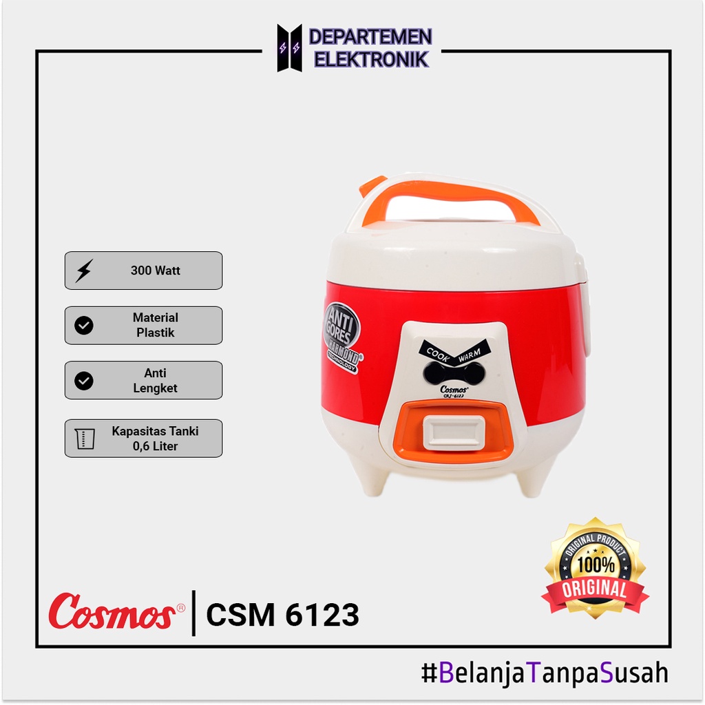 Jual Cosmos Magic Com / Rice Cooker CRJ 6123 MURAH BANGET / GARANSI ...