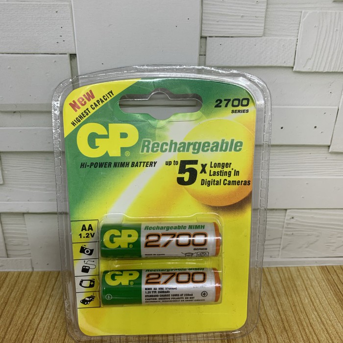 Jual Baterai Charger GP 2600 mAh AA Nimh - Batre Cas AA GP 2700Mah 1.2V ...
