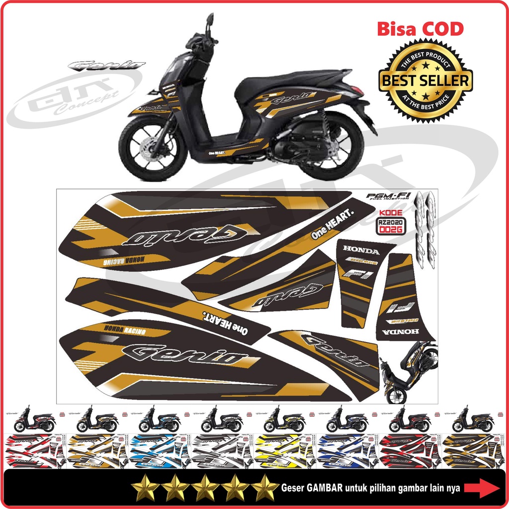Jual Striping Semi full body Honda GENIO Variasi RZ2 / Decal Honda ...