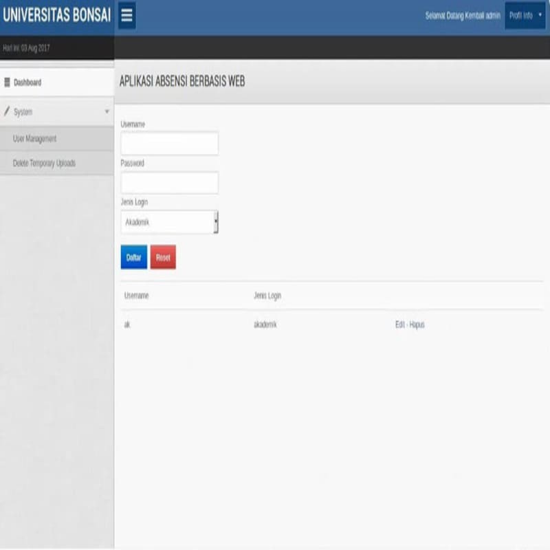 Jual Aplikasi Absensi Mahasiswa Berbasis Web Full Source Code | Shopee ...