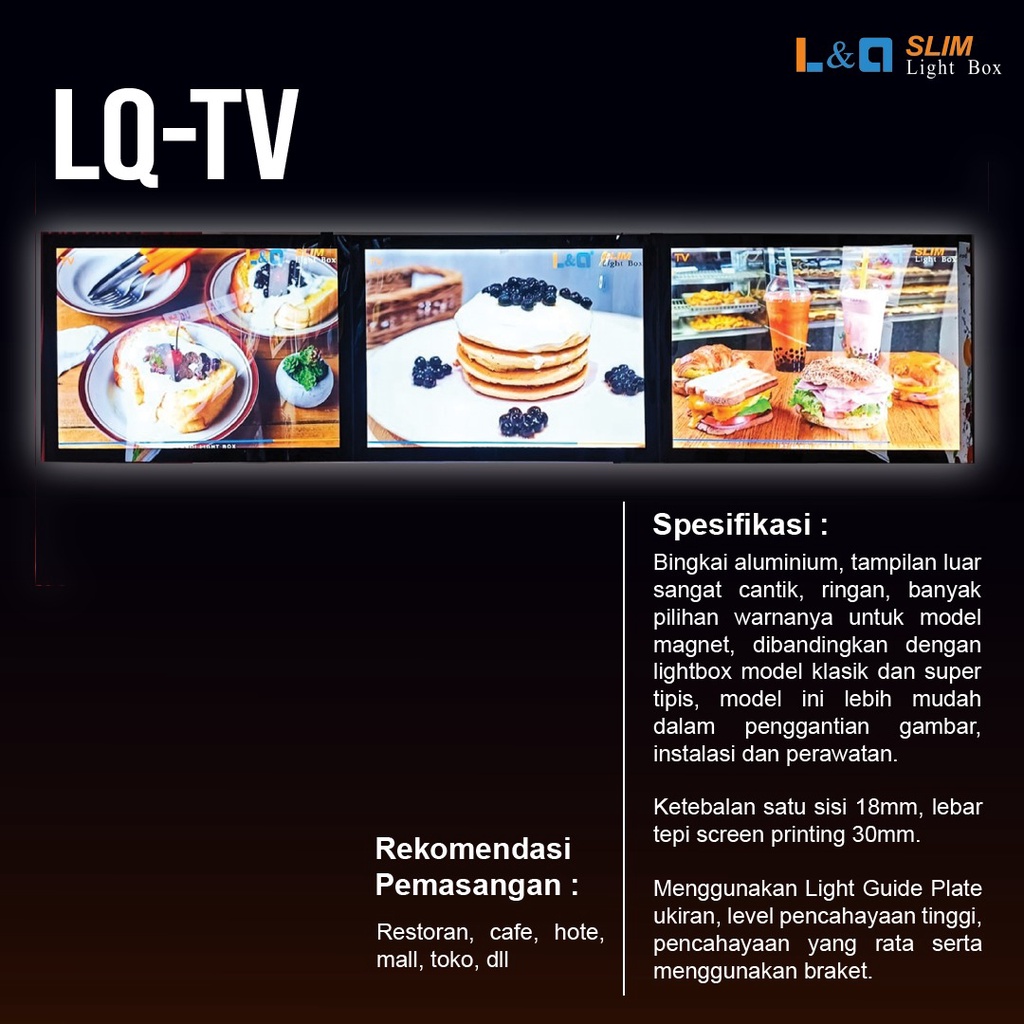 Jual SLIM LIGHT BOX - LED LIGHT BOX TV CUSTOM INDOOR (1 SISI- MAGNET ...