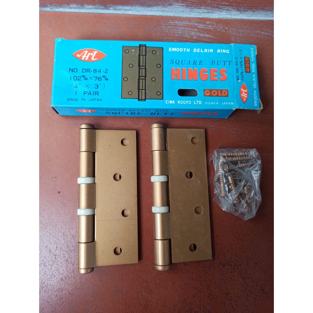 Jual Engsel pintu 4" x 3" inch Hinges engsel kuning coklat jendela ...