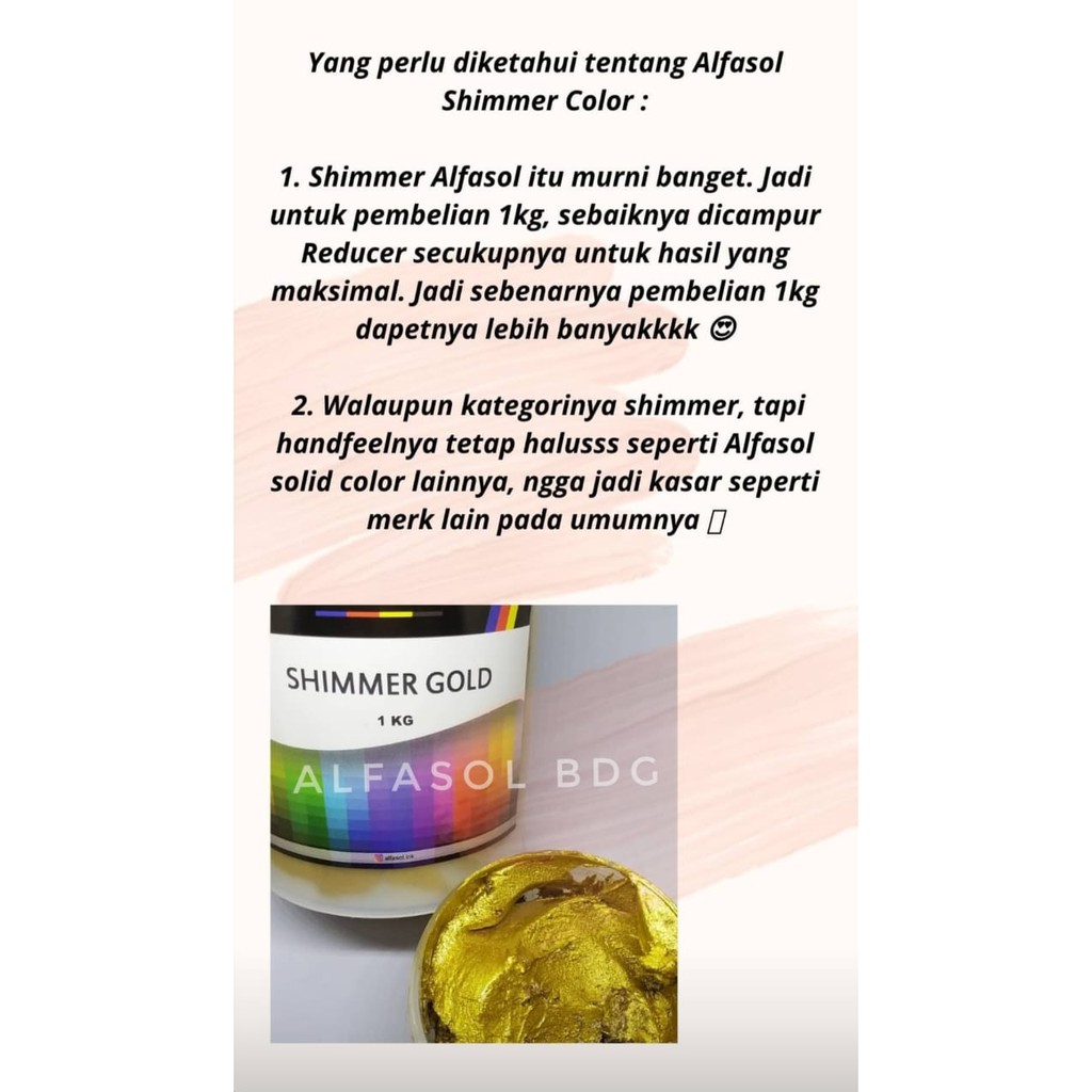 Jual Cat Sablon Alfasol Shimmer Gold 1KG | Shopee Indonesia