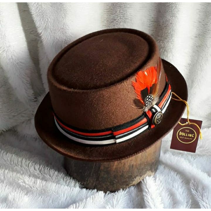 Jual Topi Laken Stouth Warna Coklat Tali Merah Putih Hitam | Shopee ...