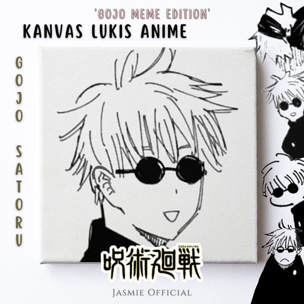 Jual JUJUTSU KAISEN Gojo Satoru MEME Edition Fanmerch Anime Kanvas ...