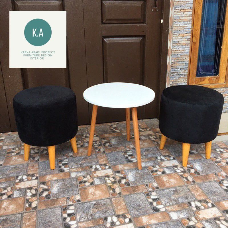 Jual Sofa Stool Set Meja ( Kursi Stool Tamu Minimalis - Meja Bulat ...