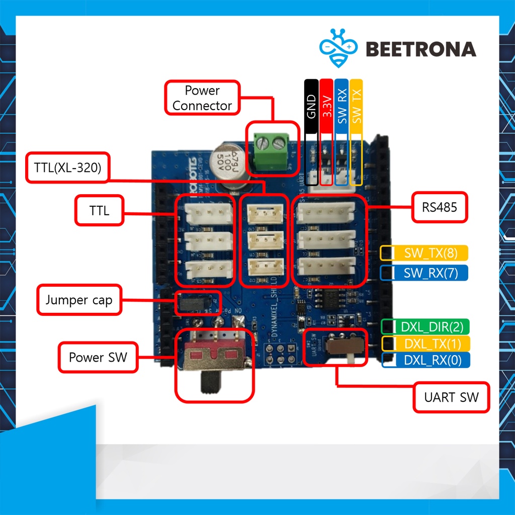 Jual Dynamixel Shield Compactible for Arduino UNO MEGA Robotis | Shopee ...