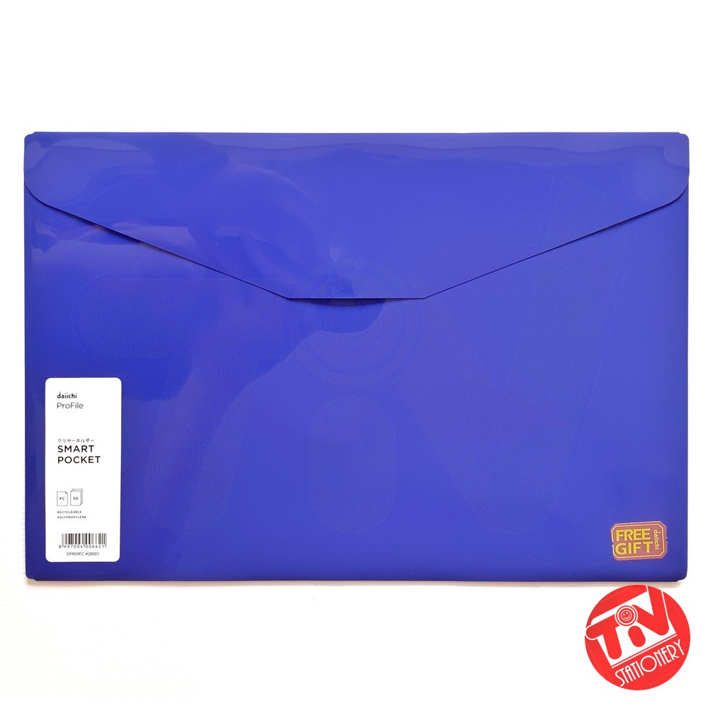 Jual Map Plastik DAIICHI Smart Pocket F4 / FC Velcro Solid Color ...