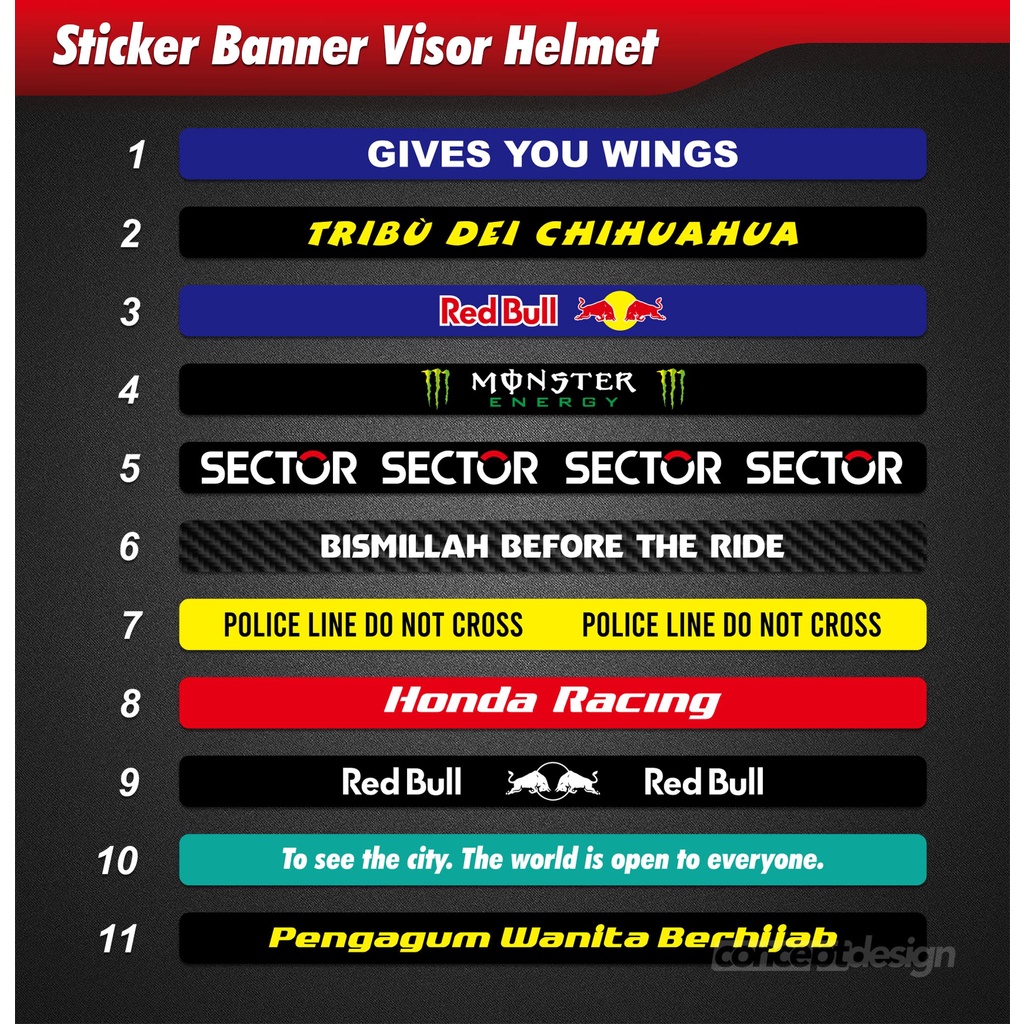 Jual Sticker Banner Visor Helmet | Shopee Indonesia