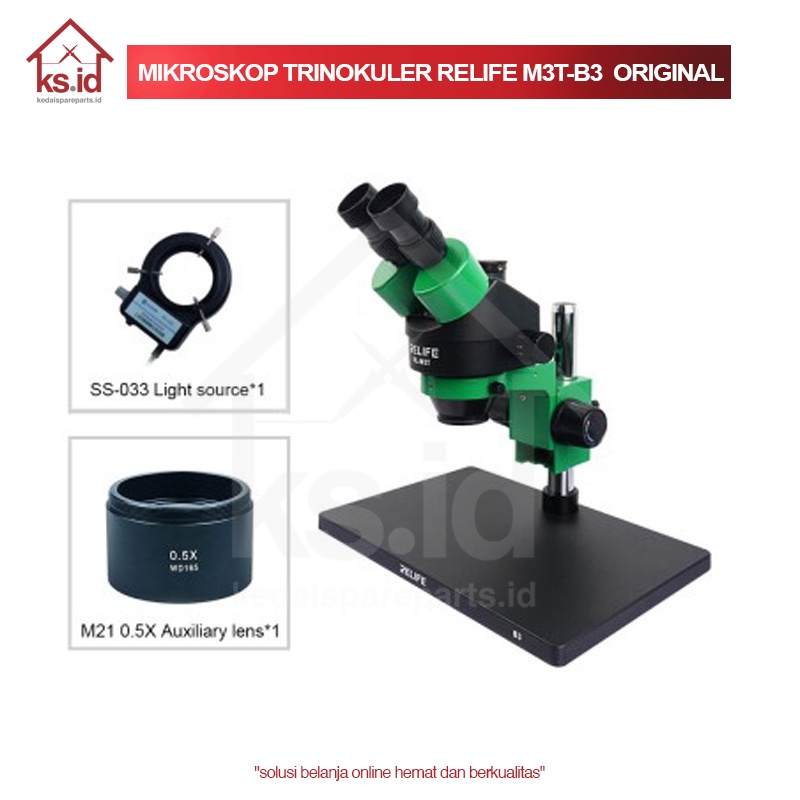 Jual Mikroskop Trinokuler Relife M3T-B3+LED / Microscope Trinocular ...