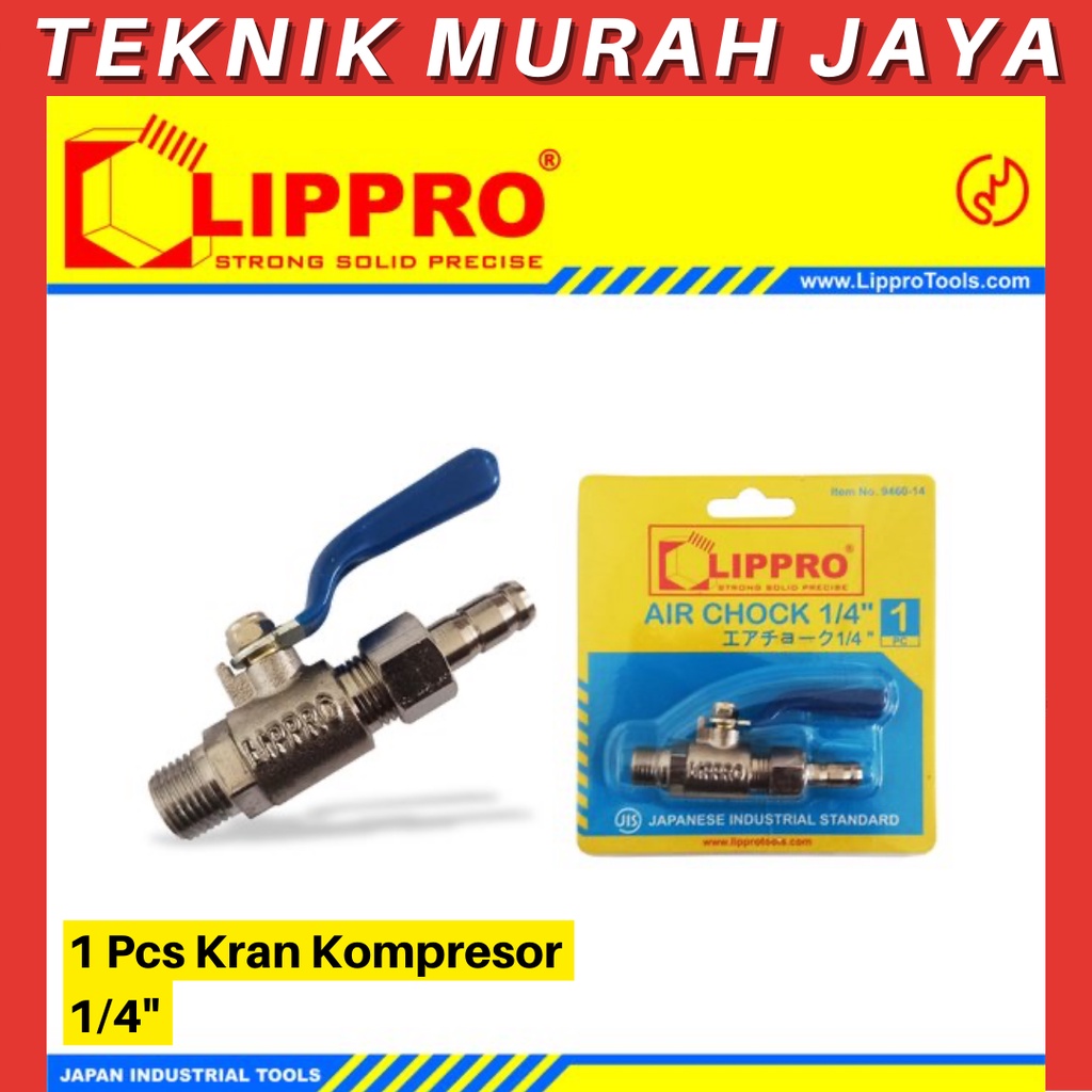 Jual LIPPRO 9460-14 Stop Kran Kompresor Angin Air Cock Compressor 1/4 ...