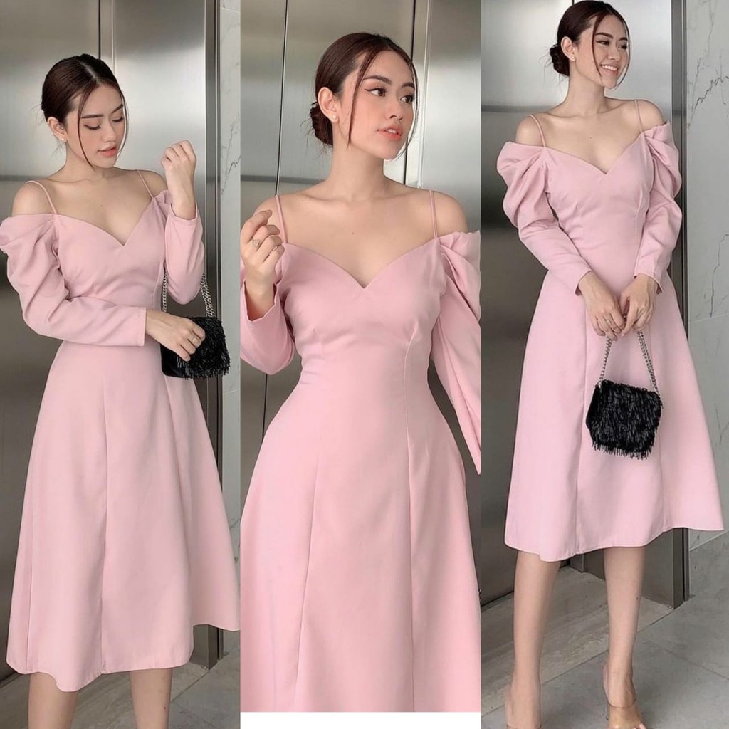 Jual 1789 Dress Pesta Party Offshoulder Sabrina Wanita kekinian Model ...