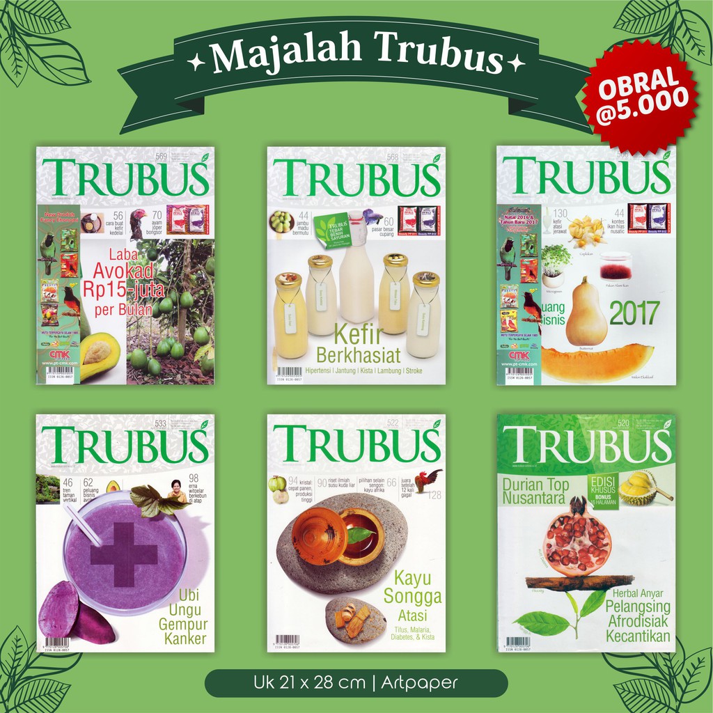 Jual Majalah Trubus Baru Edisi Lama Laba Avokad Kefir Berkhasiat Ubi ...