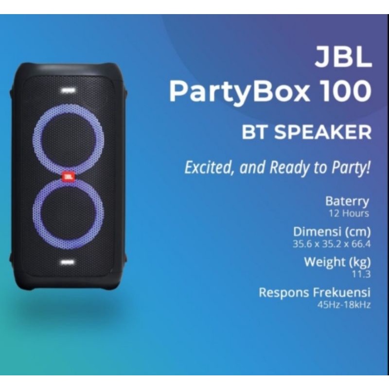 Jual JBL PARTY BOX 100 ORIGINAL | Shopee Indonesia