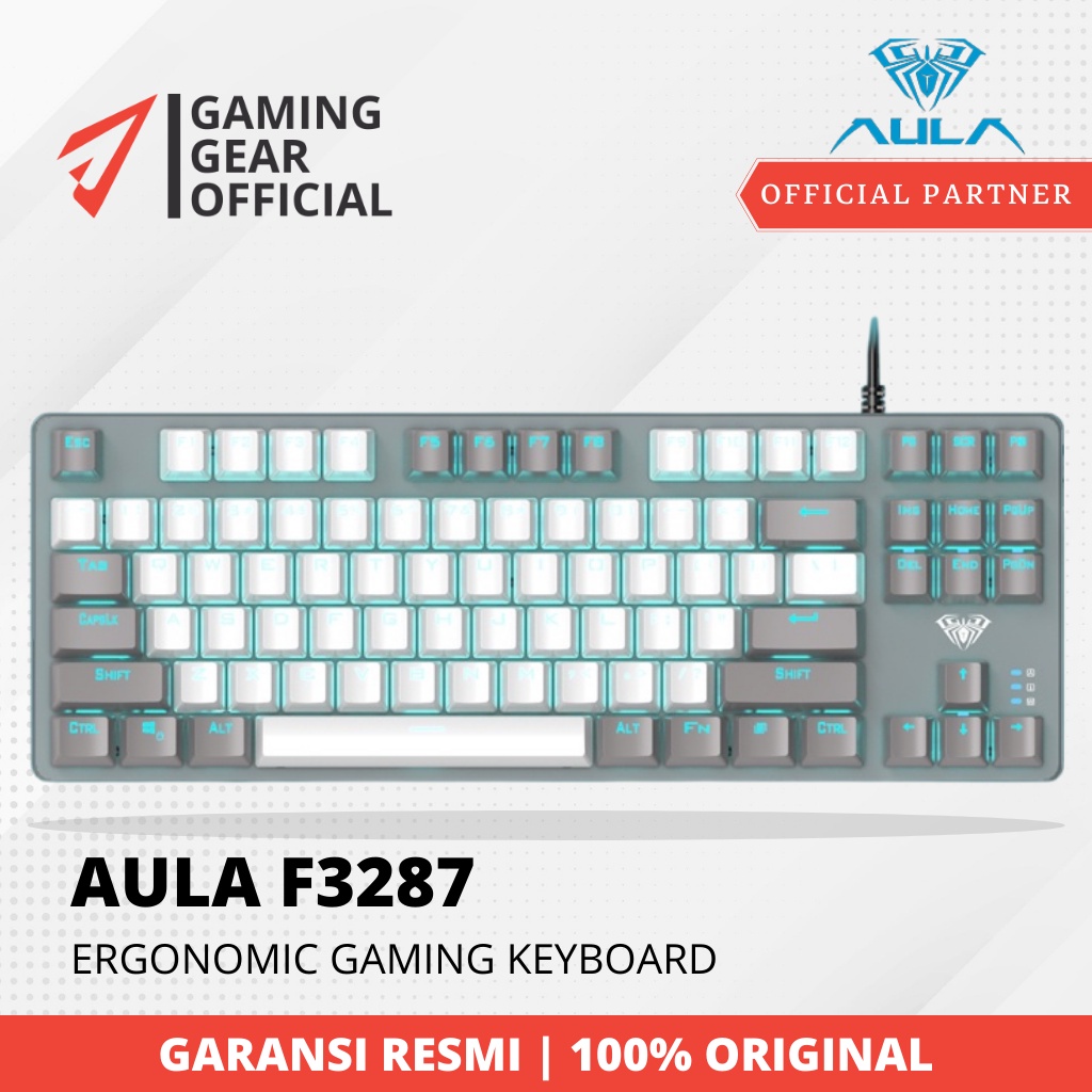 Jual [100% ORI] Keyboard Gaming Mechanical AULA F3287 TKL - K-RGD ...