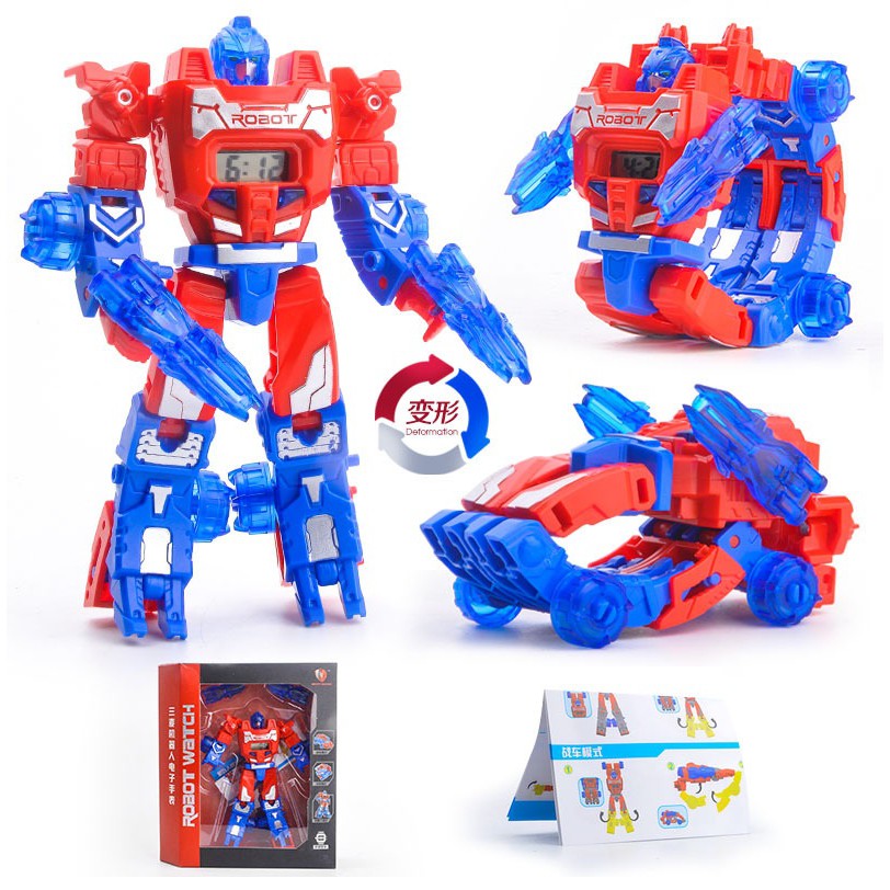 Jual MAINAN ANAK EDUKASI UNIK JAM TANGAN ROBOT ANAK TRANSFORMER 3 IN 1 ...