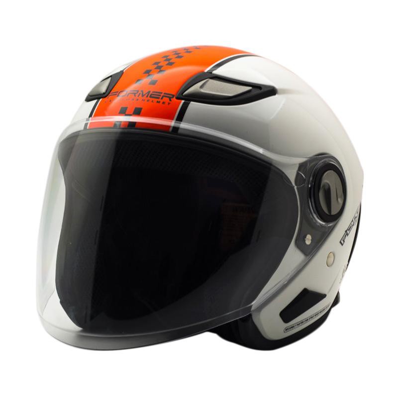 Jual Cargloss FORMER FLO Helm Half Face - White Met 6 | Shopee Indonesia