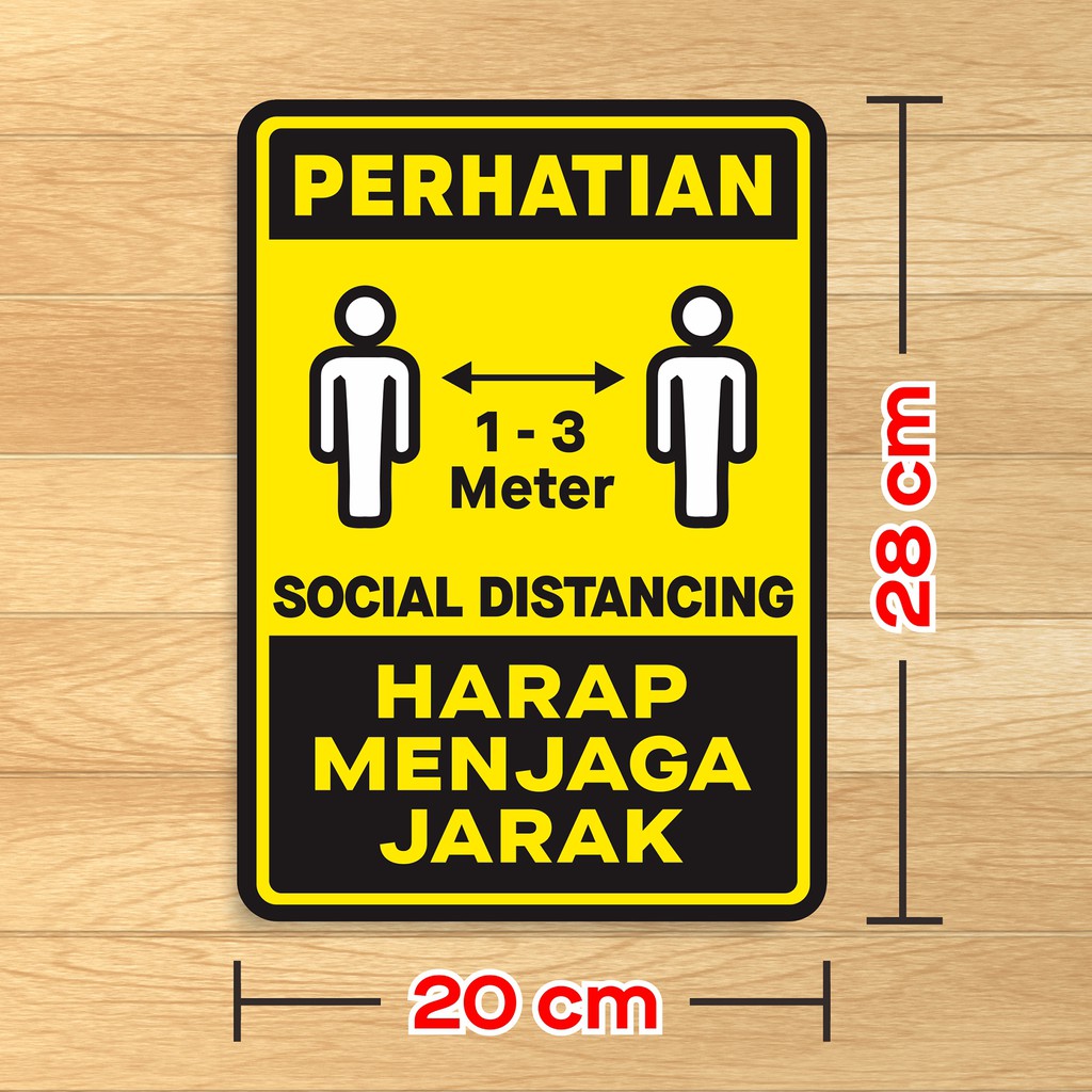 Jual Sticker Sign Vinyl Social Distancing Harap Menjaga Jarak 20 x 28 ...