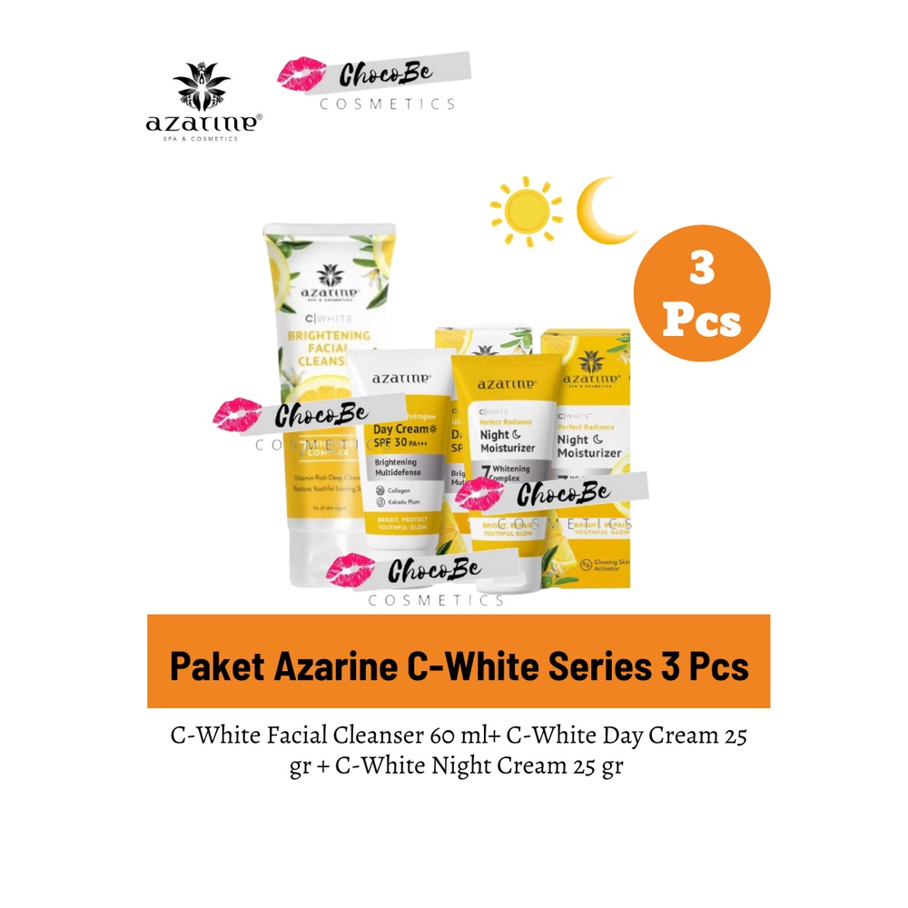 Jual Paket Azarine C-White 3 Pcs (Facial Cleanser 60 ml+ Day Cream 25 ...