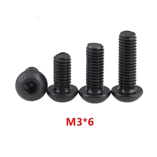 Jual BAUT 3MM BLACK ROUND HEXAGONAL BESI METAL SCREW M3X6 M3 M3*6 HIGH ...