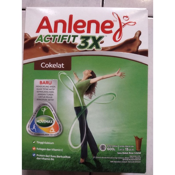 Jual Anlene actifit vanila coklat 600/590 gram | Shopee Indonesia