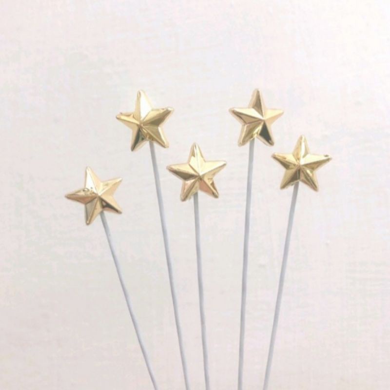 Jual Topper Bintang/Love Emas bahan Besi/Metal isi 5pcs atau 10pcs ...