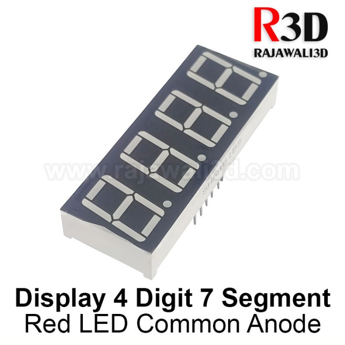 Jual LED Display Red Light 4 Digit 7 Segment 12 Pin Common Anode ...