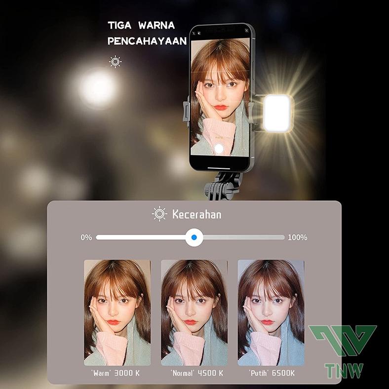 Jual Tnw Mini Selfie Stick Tongsis Bluetooth Tripod Led Fill Light ...
