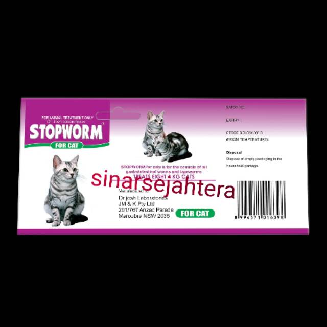 Jual Obat Cacing Stopworm Stop Worm PER 1 Tablet | Shopee Indonesia