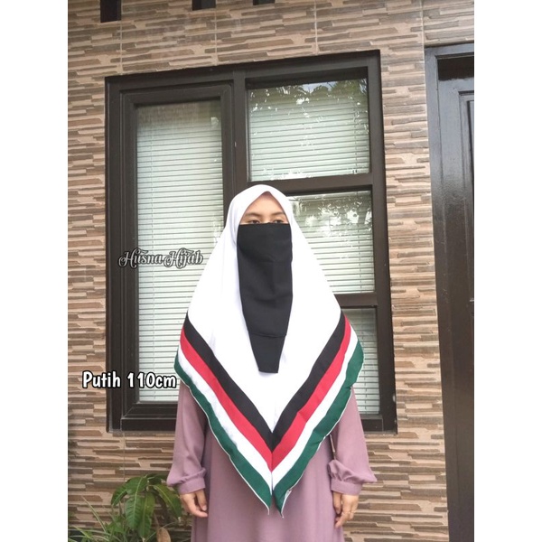 Jual [ORI BY HUSNA HIJAB] Khimar Segi Empat Palestine / Kerudung ...