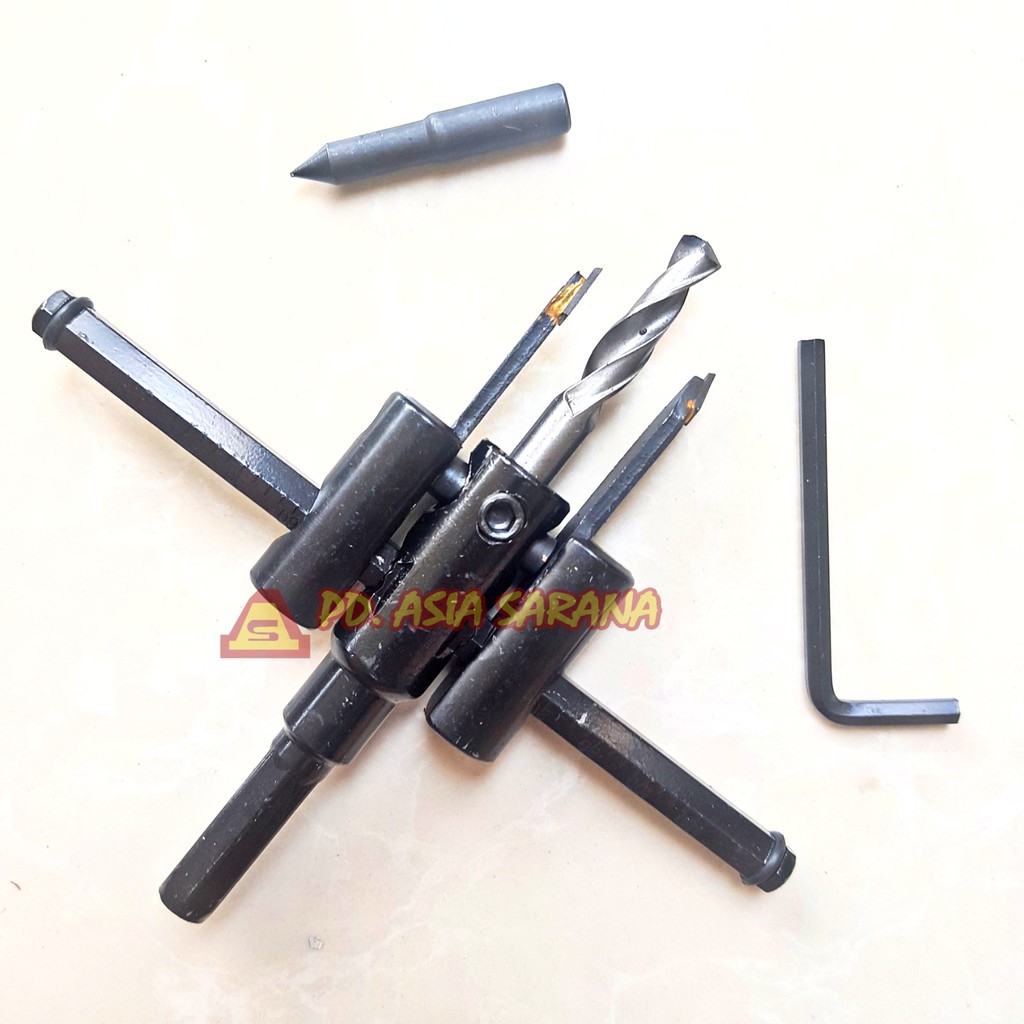 Jual Mata Bor Jangka 30-120mm JLD / Adjustable Circle Hole Saw Cutter ...