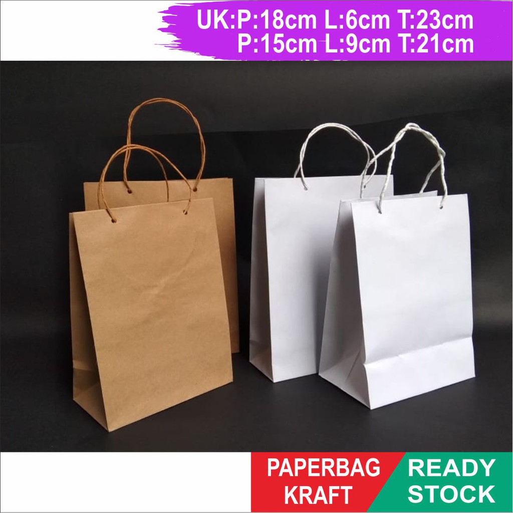 Jual Paper Bag Polos Tas Kertas Polos Paperbag polos bahan Kraft Ready ...