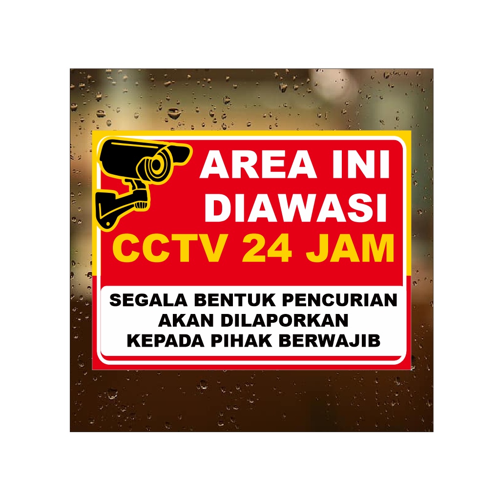 Jual stiker area dipantau cctv | Shopee Indonesia