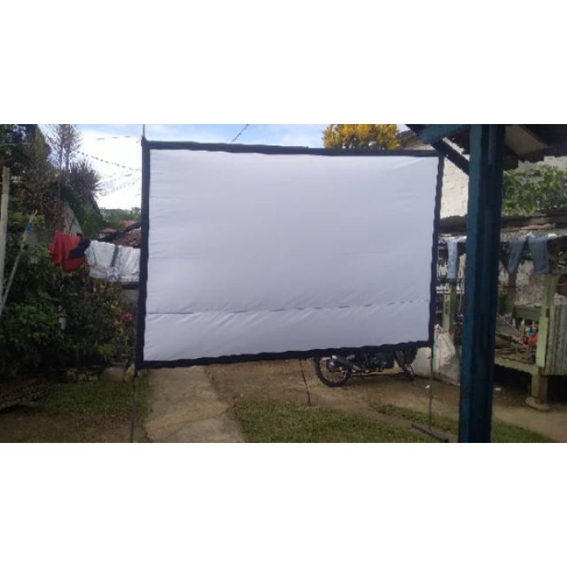 Jual layar proyektor 2x2 bahan satu kali sambungan | Shopee Indonesia