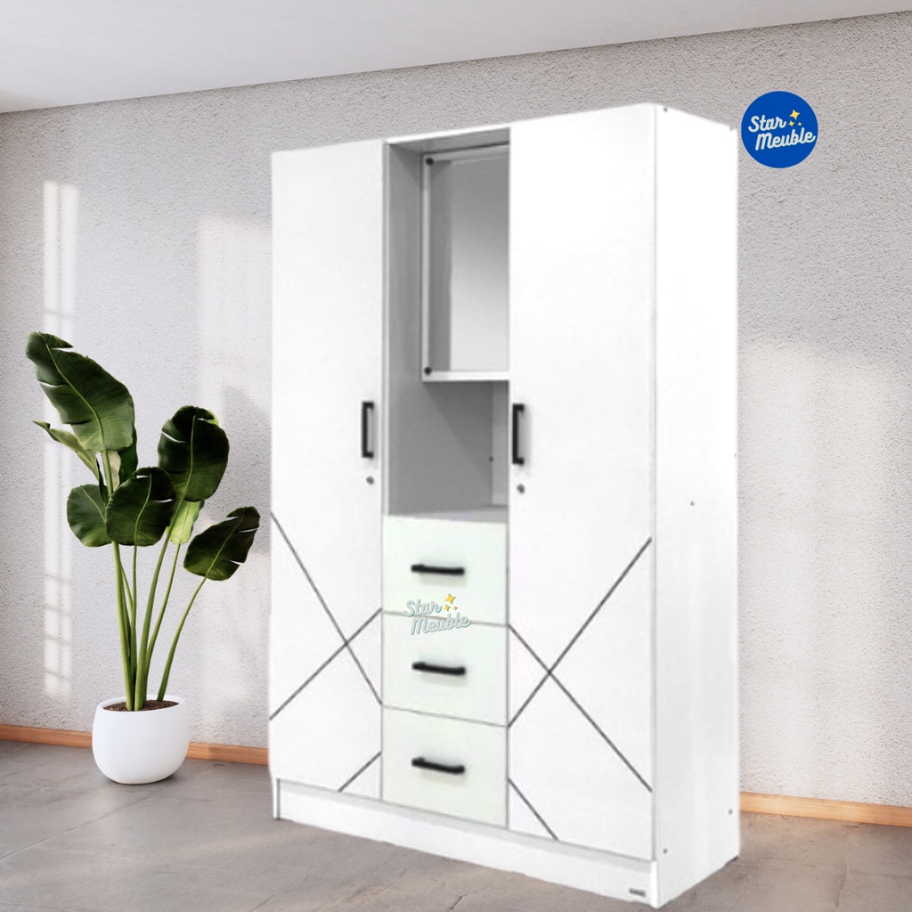 Jual Lemari Baju Lemari Pakaian 3 Pintu Modern MInimalis Kualitas ...