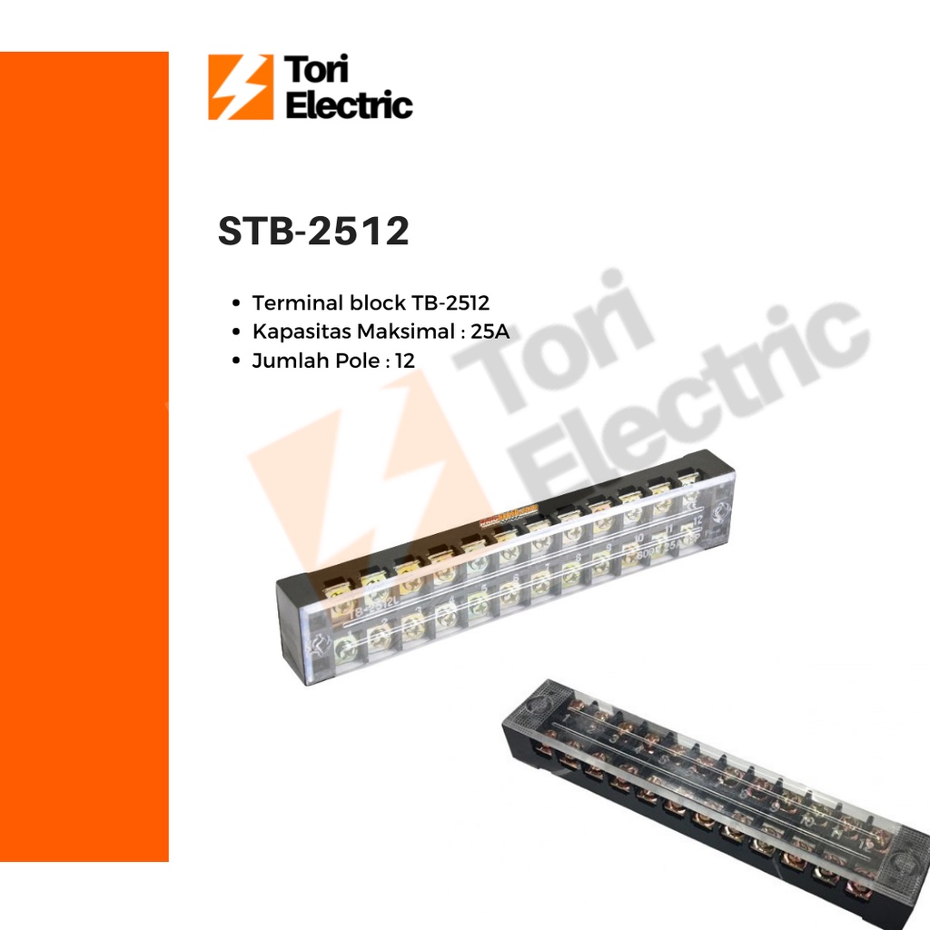 Jual Terminal Block Kaca Terminal Blok TB-2512 25A 12P | Shopee Indonesia