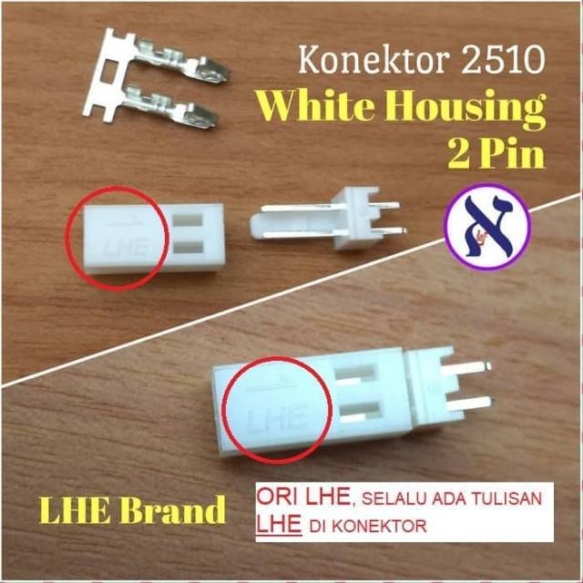 Jual 10Pairs Konektor WH 2 Pin White Housing 2510 LHE pitch 2.54 Socket Soket 2pin molex molek ...