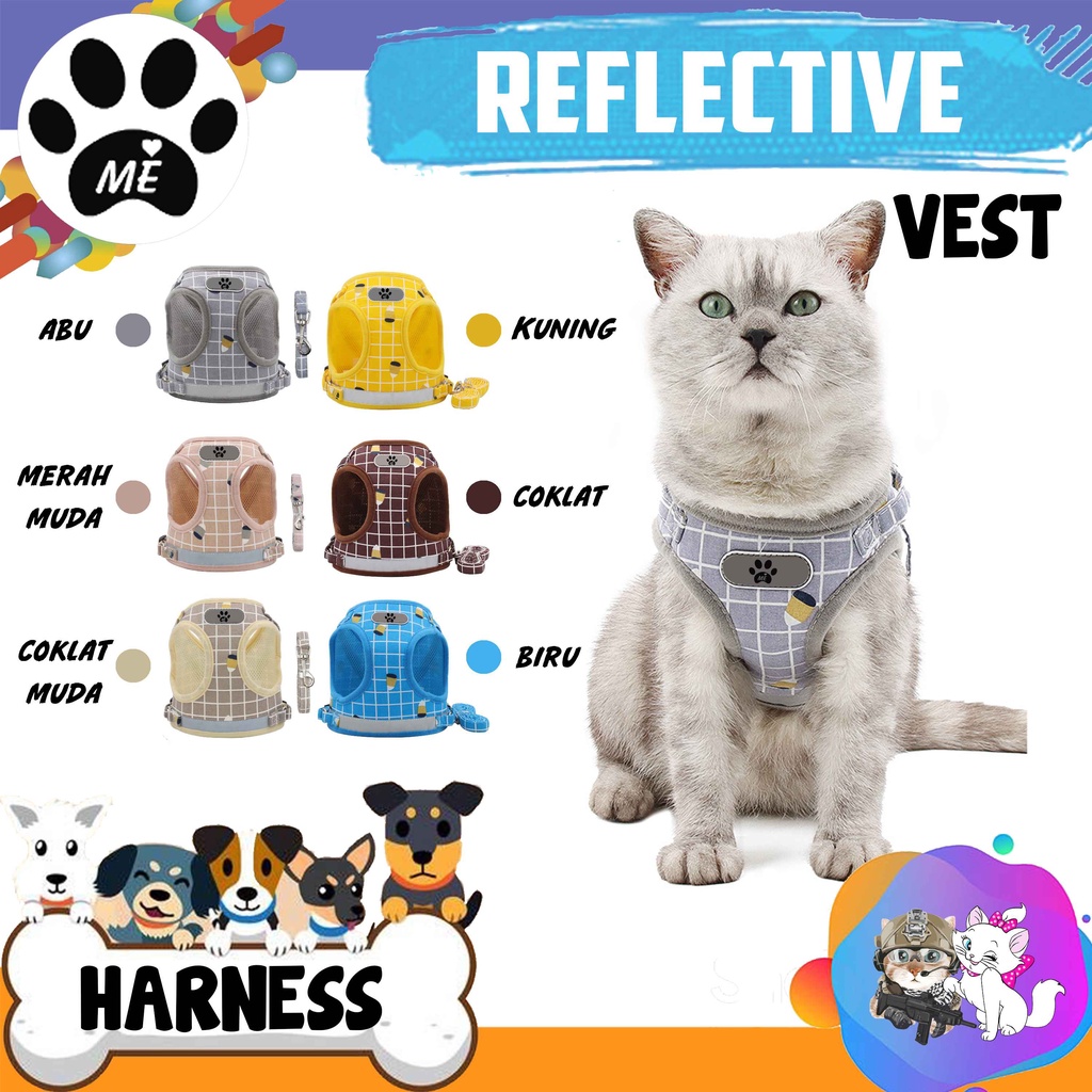 Jual Pet Harness "ROMPI REFLECTIVE" Memantulkan Sinar Cahaya - Rompi ...