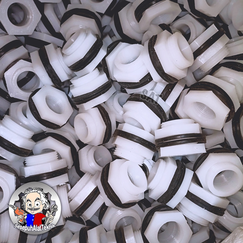 Jual Mur Tandon 1/2 , 3/4 , 1 inch ( Drat Dalam ) Mur Drat Ring Toren ...